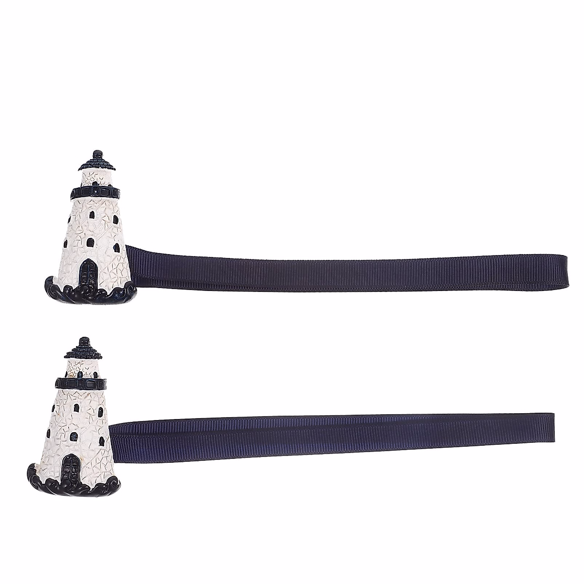 ARTIBETTER Curtain Holdback Resin Curtain Tiebacks 2pcs Lighthouse Curtain Buckle Magnet Curtain Tape White Resin Nautical Style Curtain Accessories Nautical Curtain Tie Backs