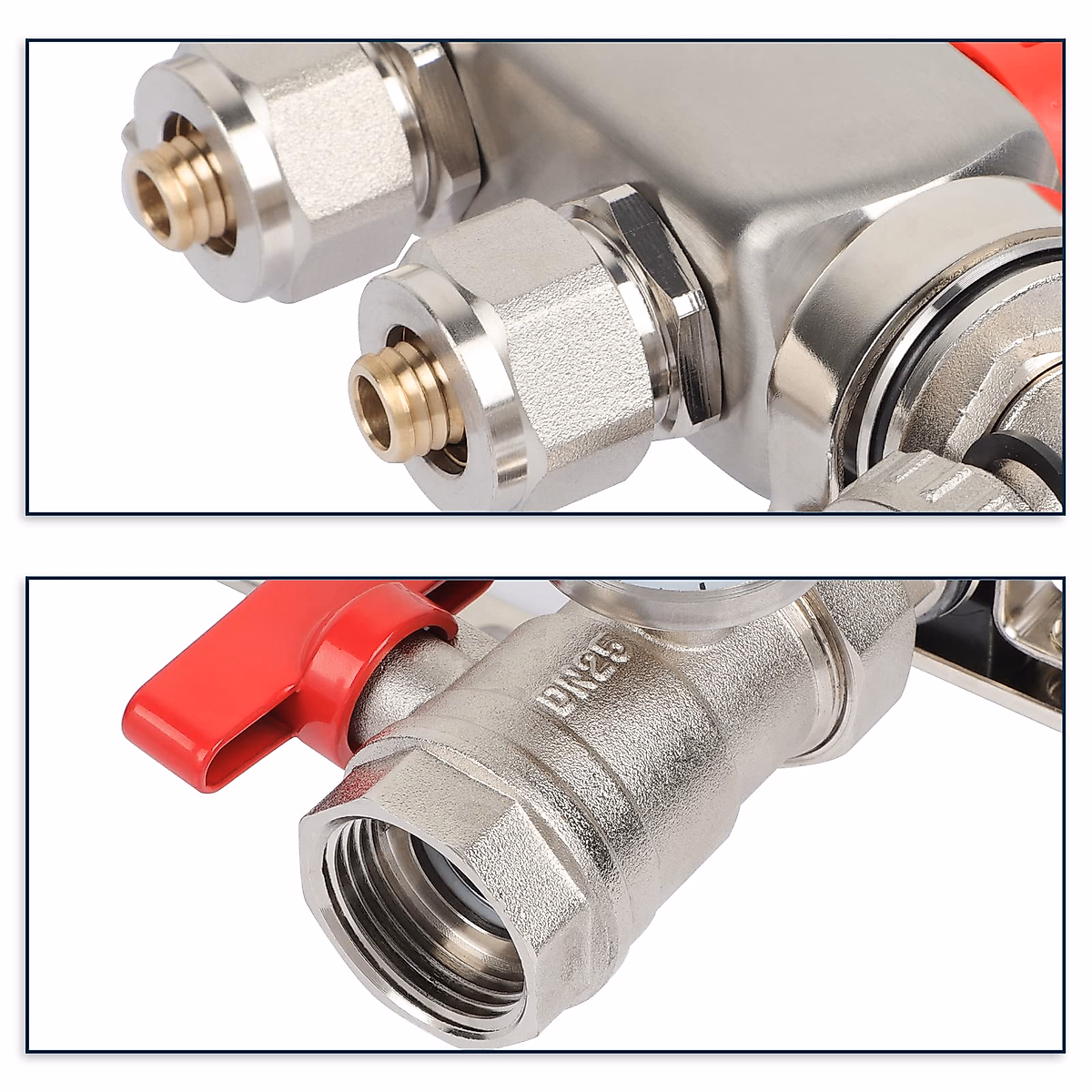 GCCSJ 4 Loops PEX Manifold Radiant Floor Heating Set Stainless Steel Heated Hydronic Heating