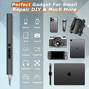 Electric Screwdriver 82 in 1 Precision Screwdriver Set, Rechargeable Cordless Electric Screwdriver Tool Kit with LED Lights for Glasses Watch Phone, Magnetic Electric Screwdriver with 64 Bits