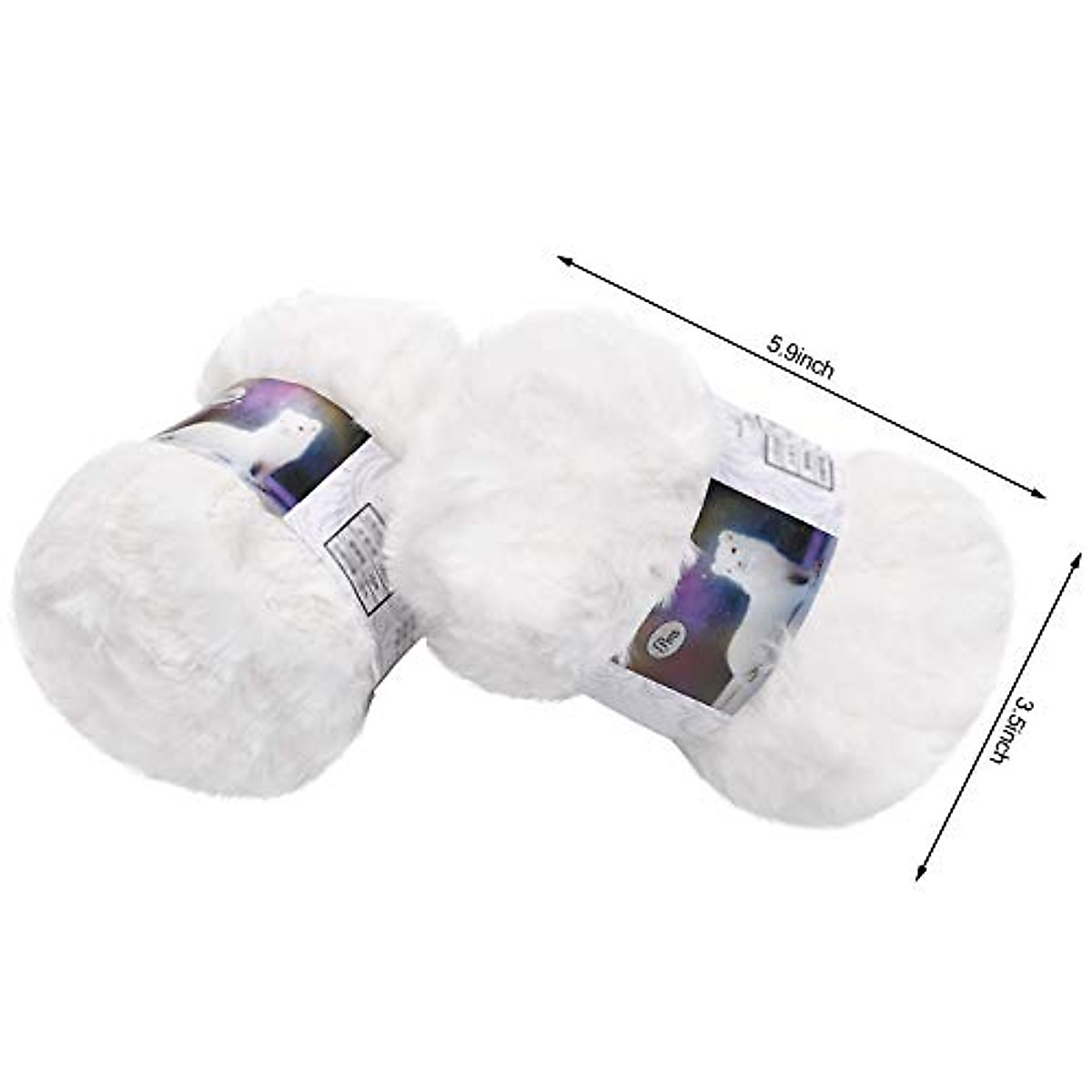 2 Pieces Skeins Soft Fur Yarn Fuzzy Fur Yarn Chunky Fluffy Faux Fur Yarn Eyelash Yarn Cream Fur Yarn for Crochet Blankets Rugs Clothes Knitting Projects, 30 Meters and 50 Grams for Each (White)