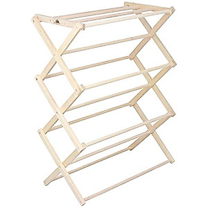Pennsylvania Woodworks Premium American Maple Clothes Drying Rack - Handcrafted in Pennsylvania - Solid Wood Construction, Collapsible, Eco-Friendly Laundry Solution (Medium)