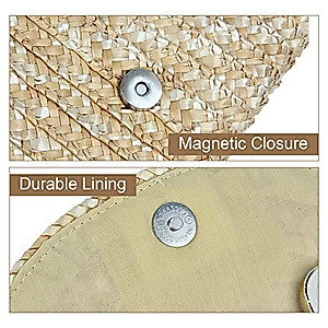 Freie Liebe Straw Clutch Bag for Women Summer Clutch Purses Beach Envelope Wallet Woven Handbags