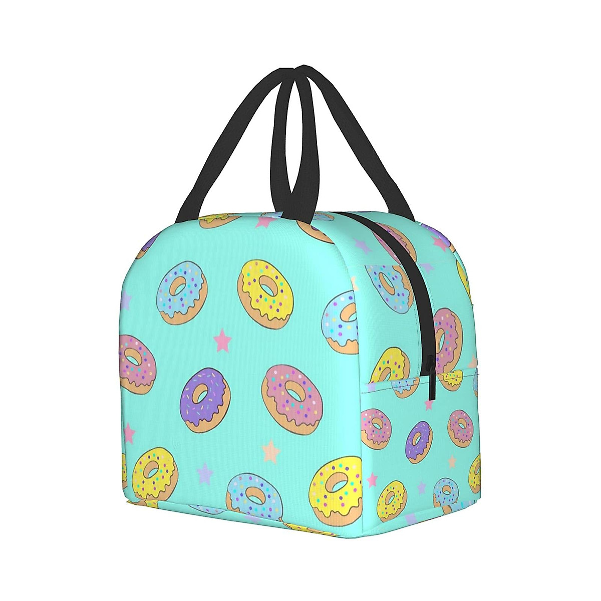 Donut Lunch Box Insulated Lunch Boxes Waterproof Lunch Bag Reusable Lunch Tote With Front Pocket For School Office Picnic