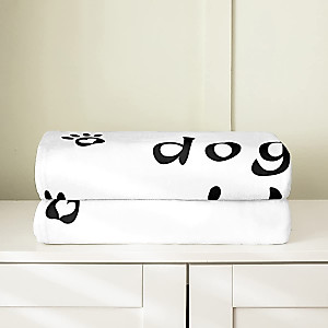 Erosebridal Cartoon Dog Throw Blanket for Kids Boys Girls,Lovely Couple Lovers Fleece Blanket All Season,Kawaii Puppy Sketch Flannel Blanket Throw 50x60 inch,Rustic Animal Flannel Blanket Warm