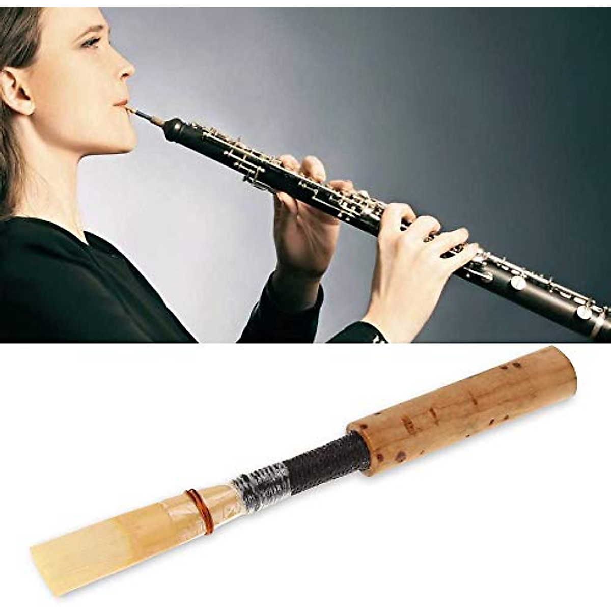 Jiayouy 3Pcs Oboe Reeds Medium Soft with Plastic Case/Tube Oboe Reed Woodwind Instrument Accessories Black