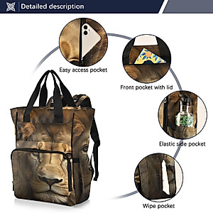 xigua Lion Portrait Diaper Bag Backpack Multi Function Baby Changing Bags Waterproof Large Capacity Travel Back Pack for Mom Dad