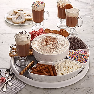 Chicago Metallic Taco Party Multi-Use Rotating Entertaining Set, 6-Piece, White