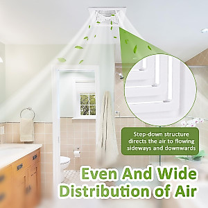 BP46 BP90 Bathroom Fan Cover Replacement Ceiling Fan Grille with Springs for Br-oan/Nu-tone Ventilation Fan, White Square Ceiling or Wall-Mount Exhaust Fan Fits Models 671, 663, 670, 675, 688, 689