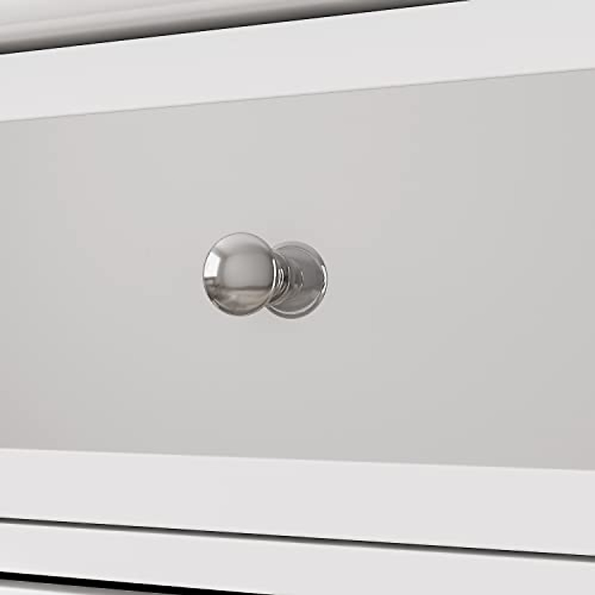 Homsee Buffet Sideboard Storage Cabinet with Mirror Doors, 3 Drawers & 6 Storage Compartments, Kitchen Cupboard Console Table for Hallway and Living Room, White (55.1”L x 15.7”W x 35.4”H)