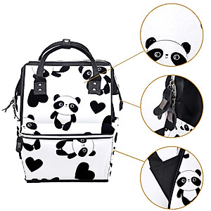 Panda Bear Heart Changing Bags Organizer Nappy Bags for Baby Care