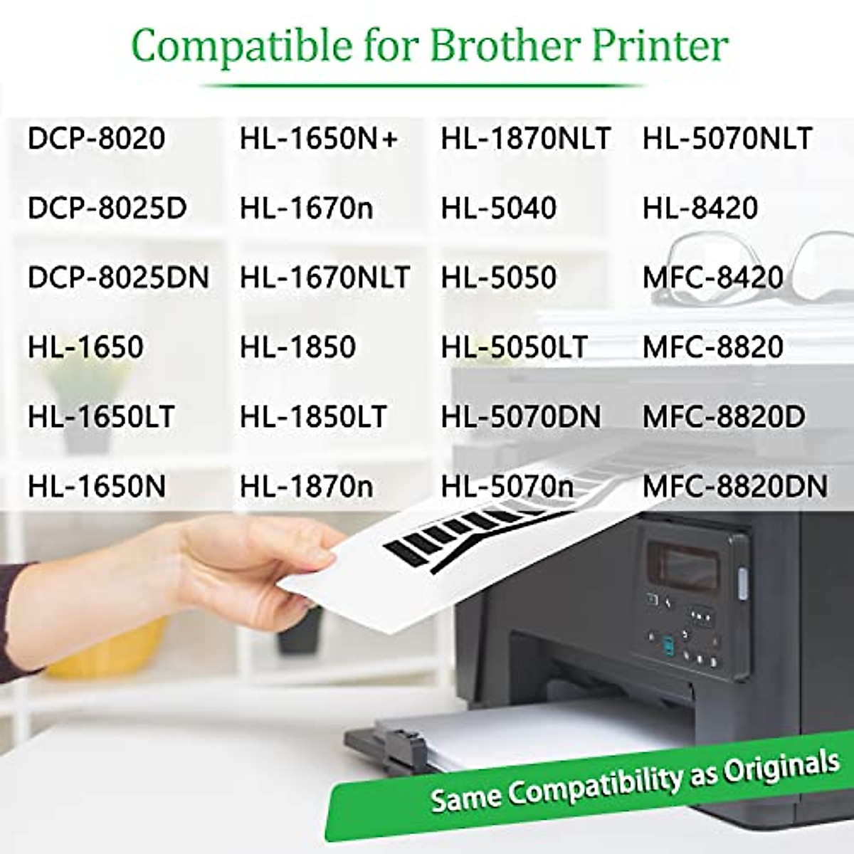 greencycle TN560 Toner Cartridge DR500 Drum Unit Set Compatible for Brother DCP-8020 DCP-8025DN HL-5070DN HL-1850 HL-1650N MFC-8420 MFC-8820 Printer (2 Toner, 1 Drum)
