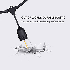 Skeerei 200FT String Lights for Outside LED Patio Lights Outdoor Waterproof with 63 Shatteproof Edison Lights Outdoor String Lights 2200K Outdoor Lights for Patio Gazebo Pergola Café