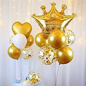 8Pcs Gold Crown Foil Balloons Party Decorations.Wedding Bridal Shower Marriage Engagement Party Supplies