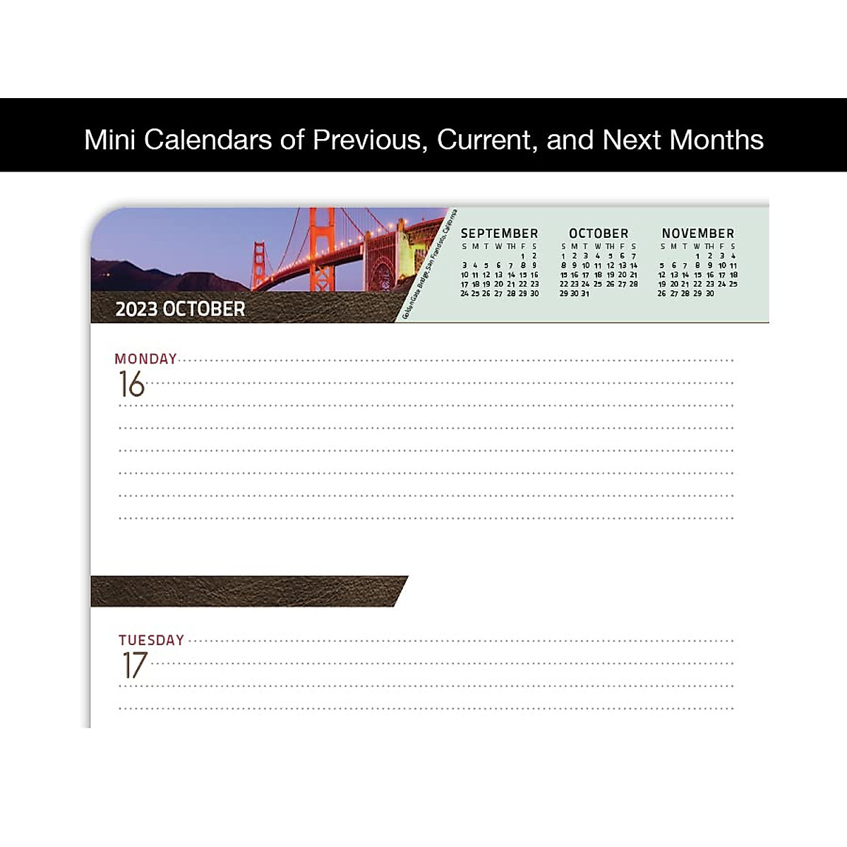 Dated High School Student Planner 2023-2024 Academic School Year, Small (5.5" by 8.5") Block Style Datebook with Campus Cover