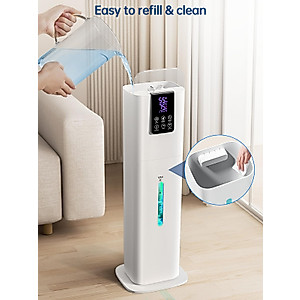 Smart Humidifiers for Bedroom Large Room,(8L) 2.1Gal Cool Mist Top Fill Diffuser Ambient Light, WIFI App & Remote Control, 3 Mist Modes, 12H Timer, 35dB Quiet Humidifier for Home Office Plant