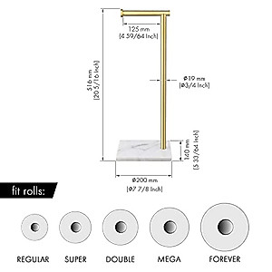 KES Towel Rack Countertop & Toilet Paper Holder Stand, SUS 304 Stainless Steel Brushed Brass, BTH220L19W12-BZ+BPH285S1-BZ