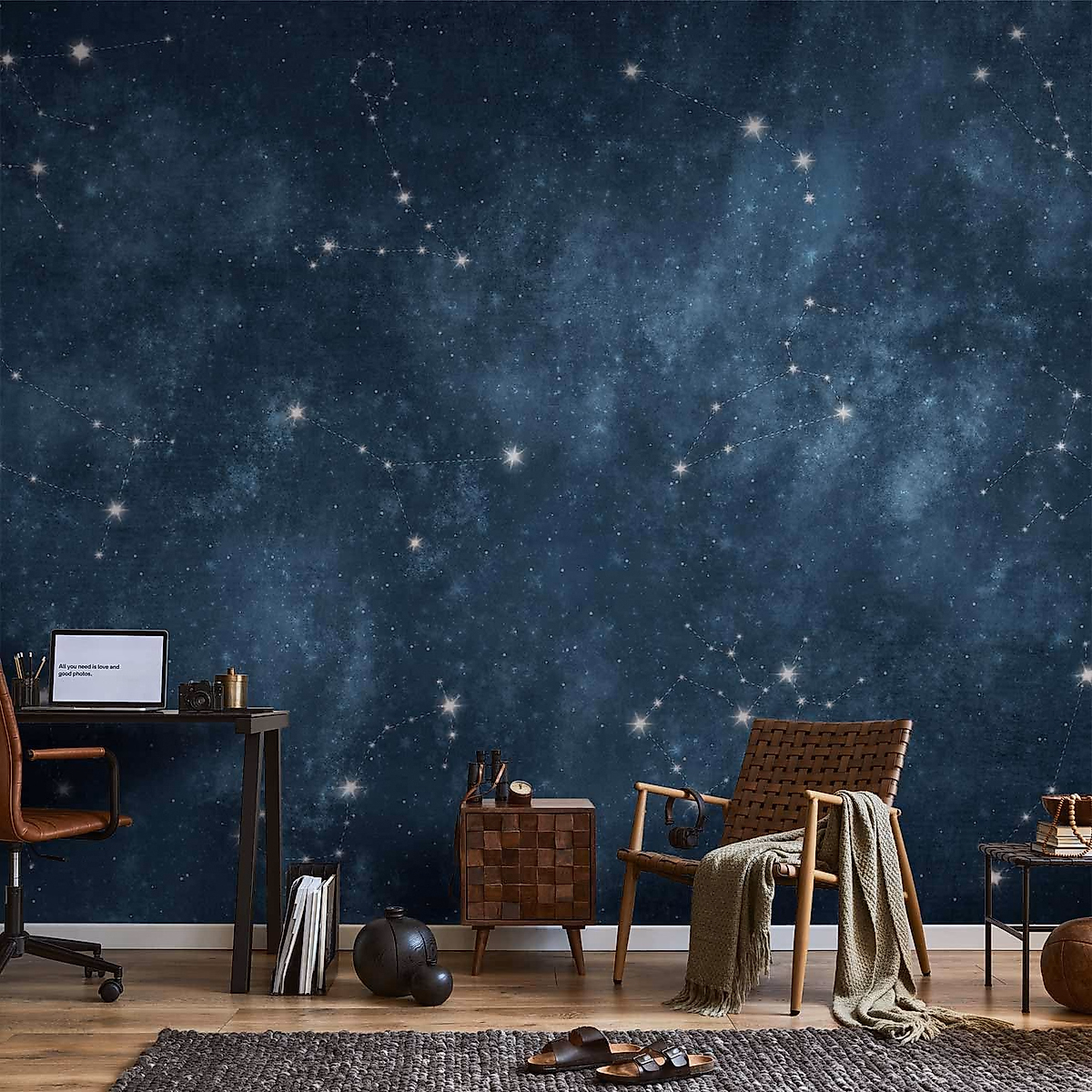 artgeist Wall Mural Stars 135x101 in - Peel and Stick Self-Adhesive Wallpaper Removable Large Sticker Foil Wall Decor Print Picture Image Design Sky Night Clouds Constellation i-A-10014-a-a