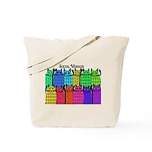 CafePress Social Worker Cats Horizi Blanket Tote-Bag Natural Canvas Tote-Bag,Shopping-Bag