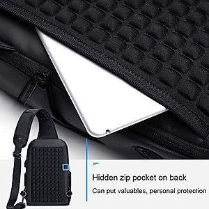 ZUK Sling Backpack for Men Waterproof Shoulder Crossbody Bag Chest Bag with USB Charging Port Small Sling Bag Fits 9.7 Inch Ipad
