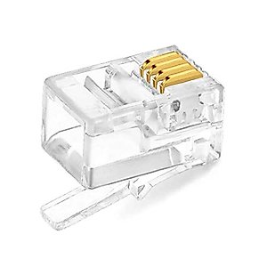 NECABLES 20Pack Telephone Modular Plug RJ9/RJ10/RJ22 4P4C Connector for Phone Handset Cord (Compatible with Both Solid and Stranded Wire)