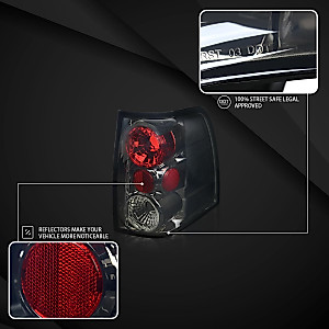 Autozensation Compatible with Ford Expedition 2003-2006, Smoke Lens Tail Lights, L+R Pair Taillight Assembly