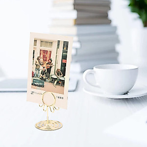 Wire Table Picture Photo Holder,20Pcs Sunflower Place Table Place Card Holder Clip Name Card Holders Picture Photo Holder for Weddings Anniversary Party(Gold)