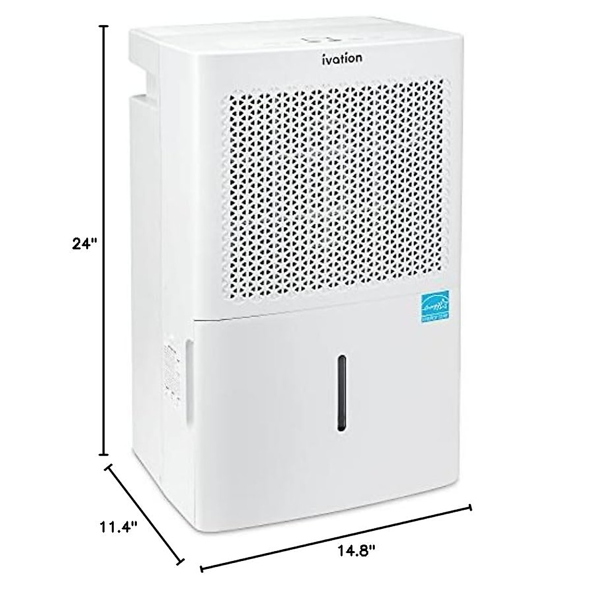 Ivation 4,500 Sq. Ft Energy Star Dehumidifier, Large Capacity Compressor De-humidifier for Extra Big Rooms and Basements w/Continuous Drain Hose Connector, Humidity Control, Auto Shutoff and Restart