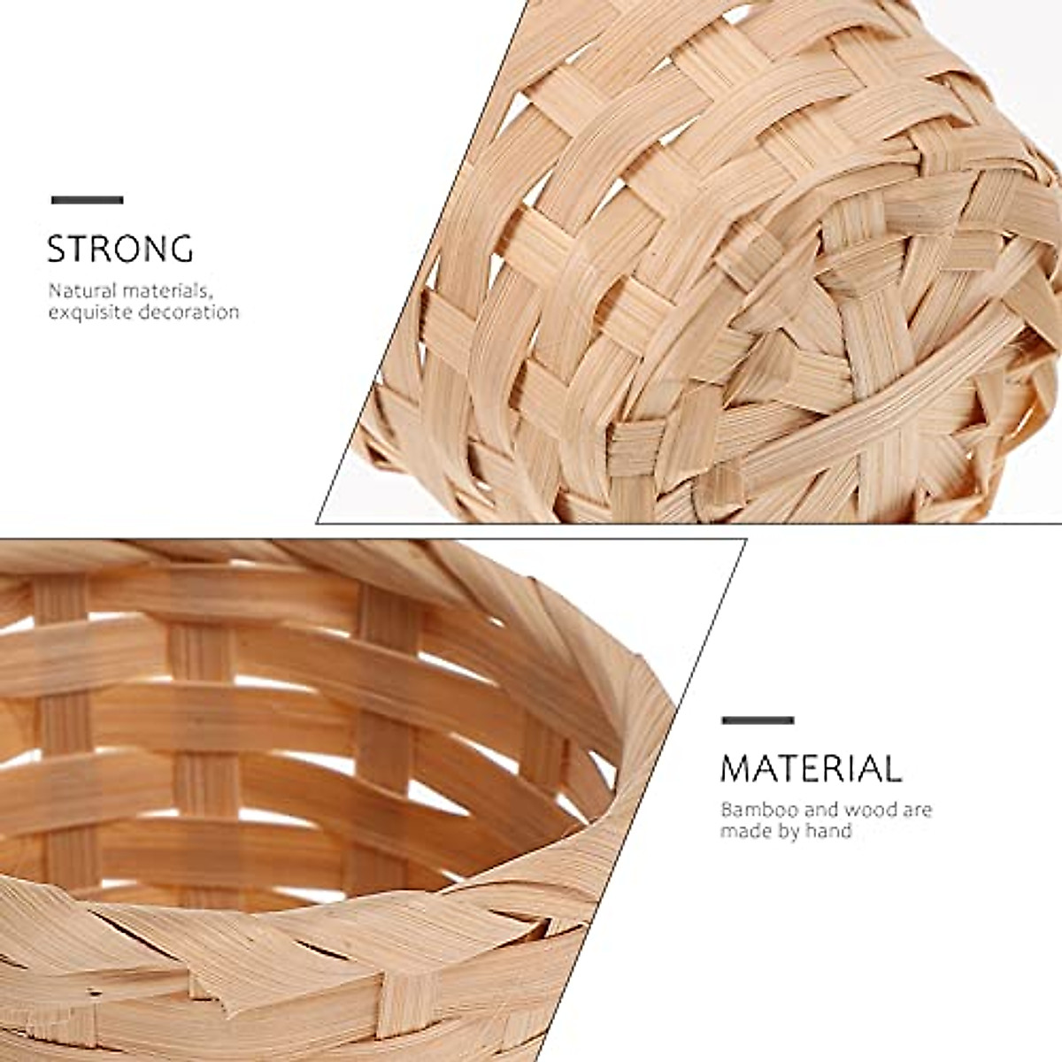 Zerodeko 10PCS Miniature Artifical Wood Woven Baskets, Mini Woven Baskets Without Handles for Home Office Table Party Favors Crafts Decoration