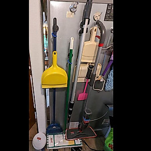 BOLWHAO Magnetic Broom Holder, Magnetic Hooks Heavy Duty Stainless Steel Broom Holder, Hook for Broom and Mop, Magnetic Absorption Hook for Homes, Kitchens,Warehouses(2 PCS)