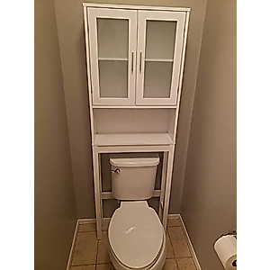 Wooden Over The Toilet Cabinet Storage,BestComfort Bathroom Organizer Over Toilet Storage, Above The Toilet Space Saver Cabinet (22.5" x 7.5" x 61")