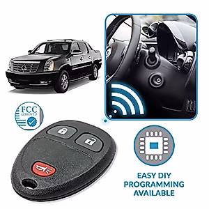 Keyless2Go Replacement for Keyless Entry Car Key Vehicles That Use 3 Button OUC60270 OUC60221, Self-programming - 2 Pack
