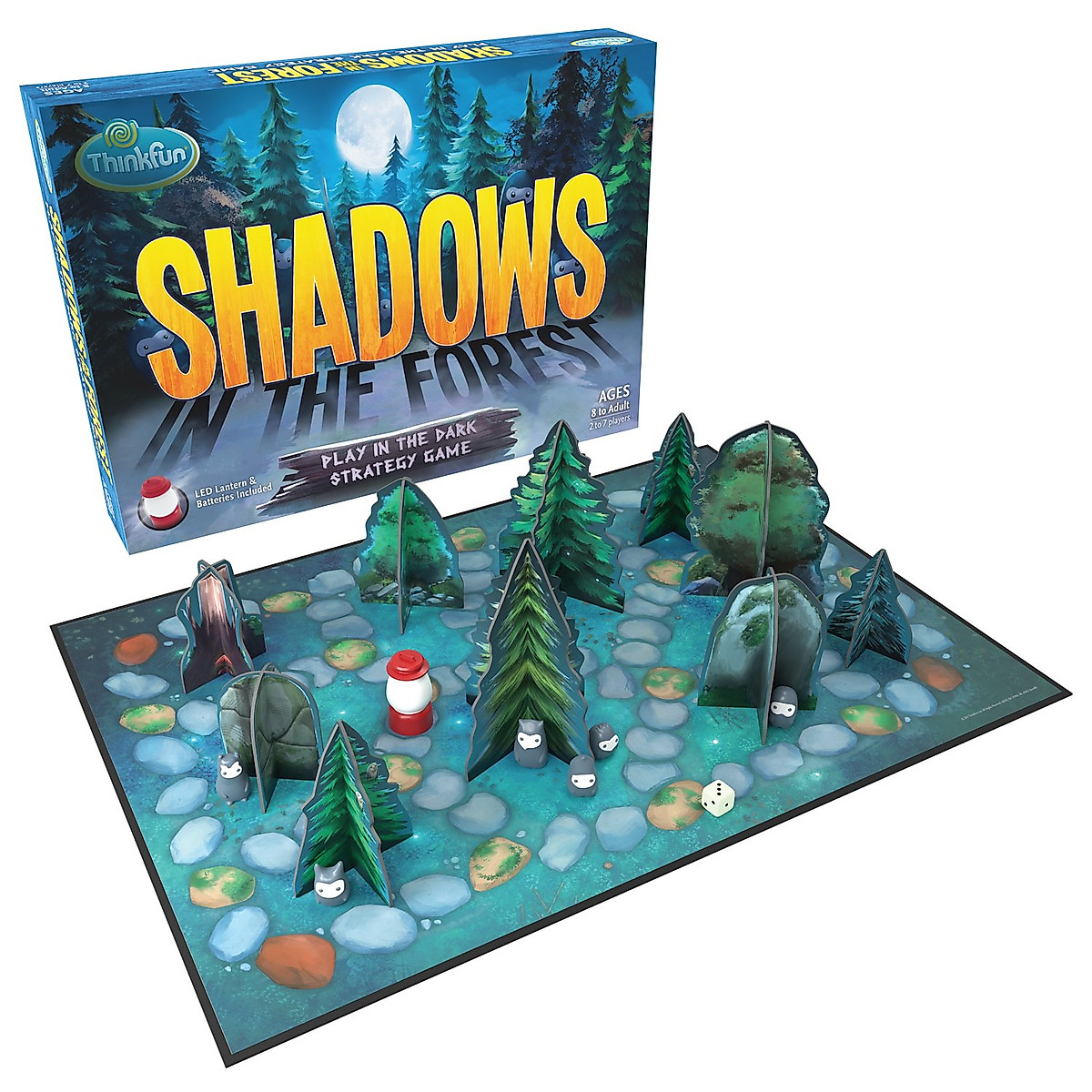 ThinkFun Shadows in The Forest - Unique Play-in-The-Dark Board Game | Ideal for Kids and Adults | Stimulating Brain Teaser | Innovative Gameplay