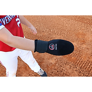 Tru Pro Sliding Mitt - Custom Design for Right and Left Hand - for Baseball and Softball - Sliding Mitt - Protection for Hand (Adult, Black)