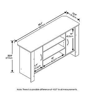 Furinno Econ TV Stand Entertainment Center, Espresso