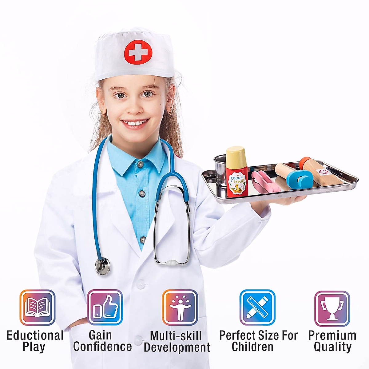 Doctor Kit for Toddlers 3-5, 27Pcs Doctor Kit for Kids, Pretend Doctor Playset, Durable Medical Kit with Toy Stethoscope, Medical Bag and Other Accessories, Doctor Toy Gifts for Boys and Girls Ages 3+