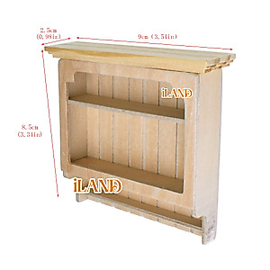 iLAND Wooden Dollhouse Furniture on 1/12 Scale, Miniature Cabinet Varnished 2pcs fit Dollhouse Kitchen, Living Room, Dining Room or Bathroom