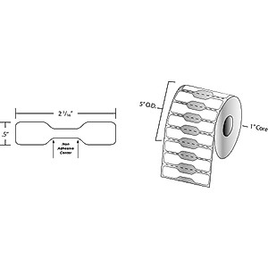 Jewelry Labels - Barbell Style, 3510 Labels Per Roll, 1" Core - Pack of 1 Roll