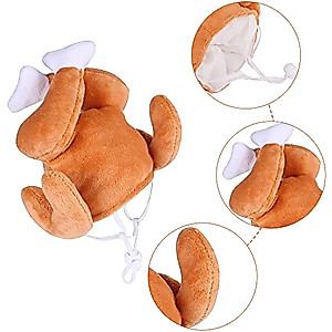 YUJUN Cat Thanksgiving Cute Costume Pet Turkey Drumstick Hat for Cats Small Dogs Puppy Thanksgiving Party Costume Cosplay Accessory Headwear