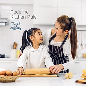 All-Solution Wood Cutting Board,Set of 2 Bamboo Chopping Board with Juice Grooves,Reversible Nonslip Silicone Edges-5 Yr Warranty