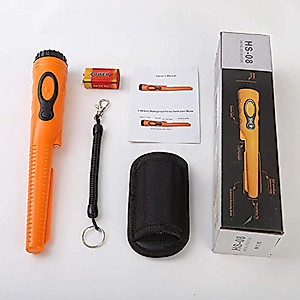 Fully Waterproof Pinpoint Metal Detector Pinpointer - 360° Search Pinpointing Finder Probe Treasure Hunting Tool Accessories for Adults and Kids (Three Mode) 2023 Hs08 Orange