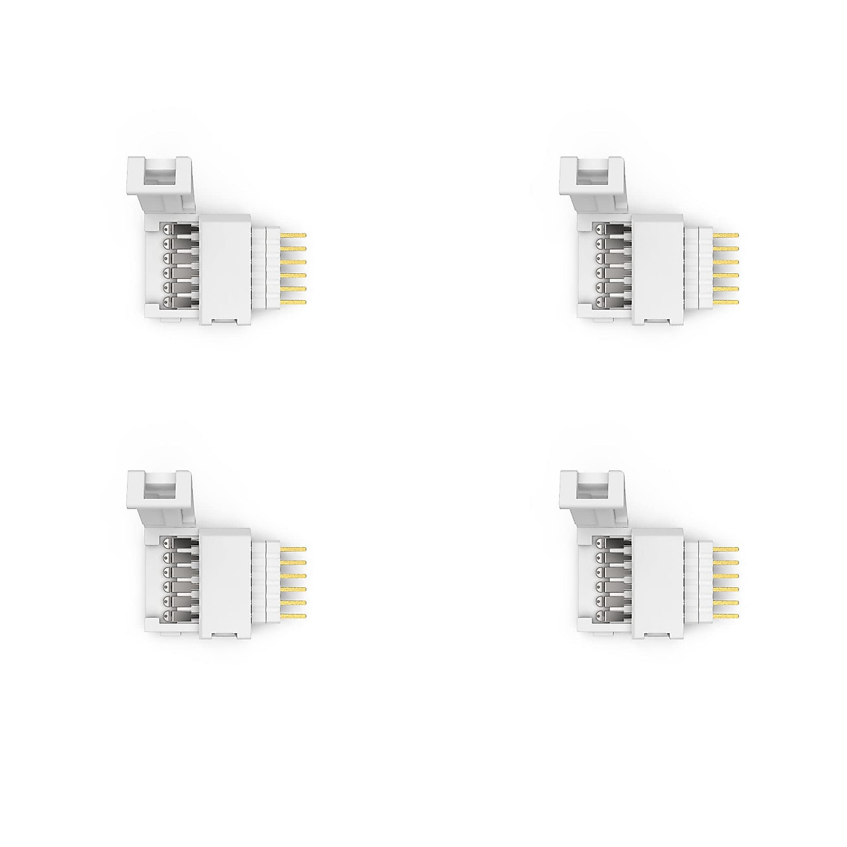 Litcessory 6-Pin to Cut-End Connector for Philips Wiz LED Light Strips (4 Pack, White)