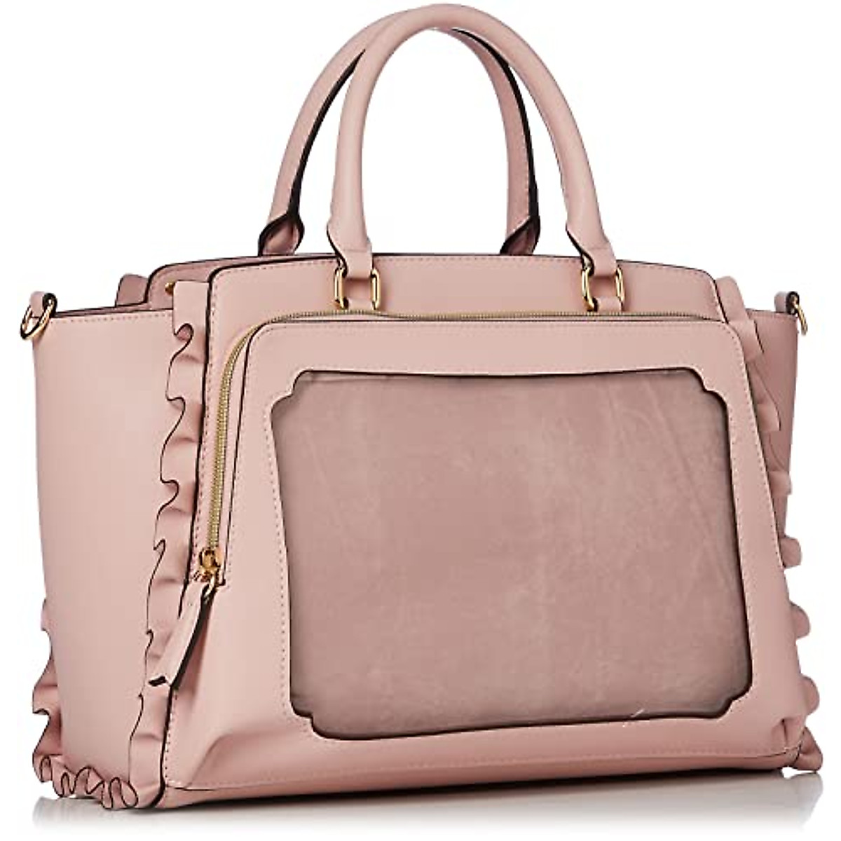 &Shuet Tote Bag/Brief, Official, Thinking Bag, Tote Bag with Clear Pocket, safety pink, One Size