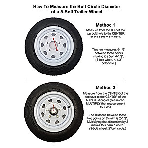 RIGID HITCH INCORPORATED Pair of 5-Bolt on 4-1/2 Inch Hub Assembly (AKSQ-2000545) Includes (2) Square Stock 1 Inch Straight Spindles & Bearings