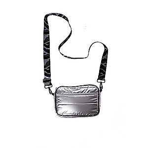 Haute Shore Drew Chill Crossbody Tote, Silver WGrey Camo Strap