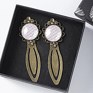 Metal Bookmark Teacher Appreciation Gifts Birthday Gifts Christmas Gifts for Women 2 Pcs, Lovely Heart Kawaii Pink