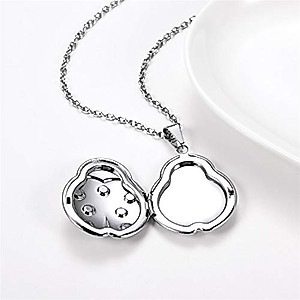 U7 Flying Ladybug Pendant Red Enamel Stainless Steel Unique Animal Shape Photo Locket Pendant Necklace for Women Girls
