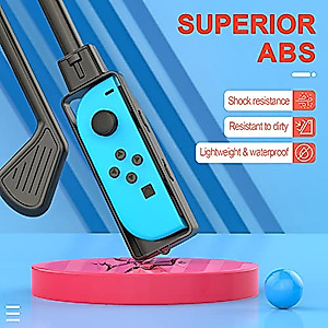 TiMOVO Golf Clubs Compatible with Nintendo Switch Mario Golf: Super Rush Game/Switch Sports, 2 Pack Golf Handle with Hand Strap Game Accessories Golf Grips Fit Switch/Switch OLED Controller, Black