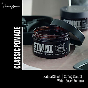 STMNT Grooming Goods Classic Pomade, 3.38 oz | Natural Shine | Strong Control | Easy to Wash Out