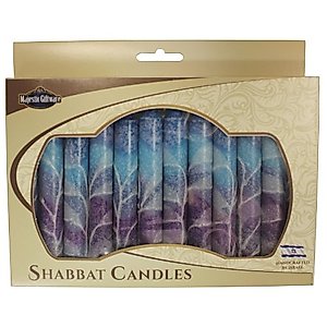 Majestic Giftware 12-Pack Hand Crafted Safed Shabbat Candle, 5 Inch, Fantasy Blue (SC-SHSF-B)