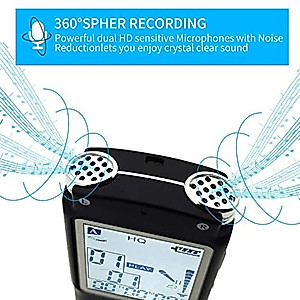 MMX Digital Voice Recorder Voice Activated Recorder with Playback - Upgraded Small Tape Recorder for Lectures, Meetings, Interviews, Mini Audio Recorder USB Charge, MP3